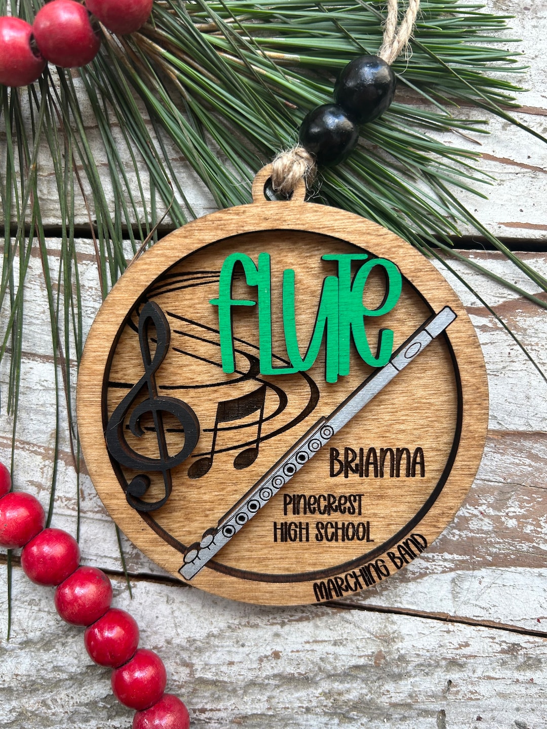 Personalized Flute Marching Band Christmas Tree Ornament | Music ...