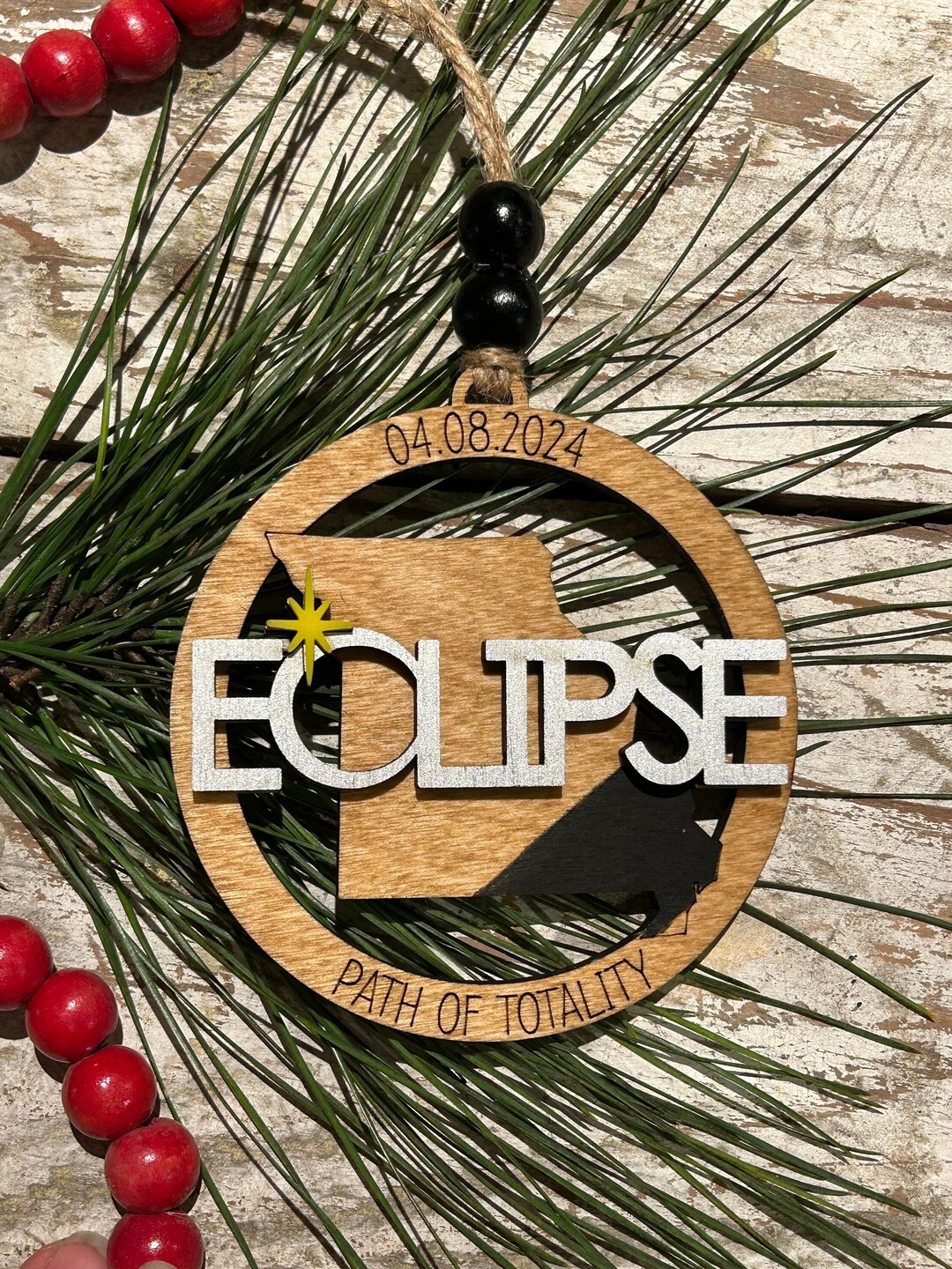 2024 Missouri Total Solar Eclipse Christmas Tree Ornament | Eclipse ...