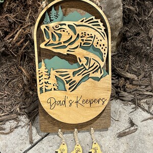 Personalized Dad's Keepers Fishing Sign | Grandpa's Keepers Hanging ...