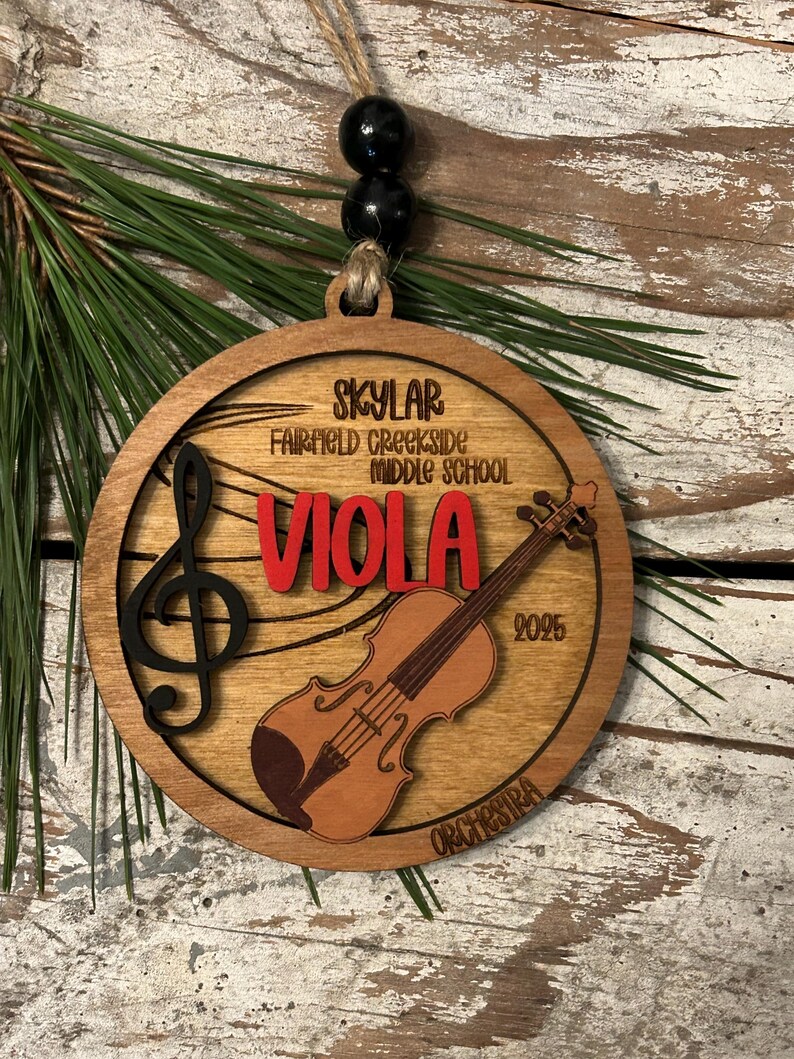 Personalized Viola Orchestra Christmas Tree Ornament | Viola Student ...