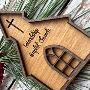 Personalized Church Christmas Tree Ornament | Gift for Sunday School ...