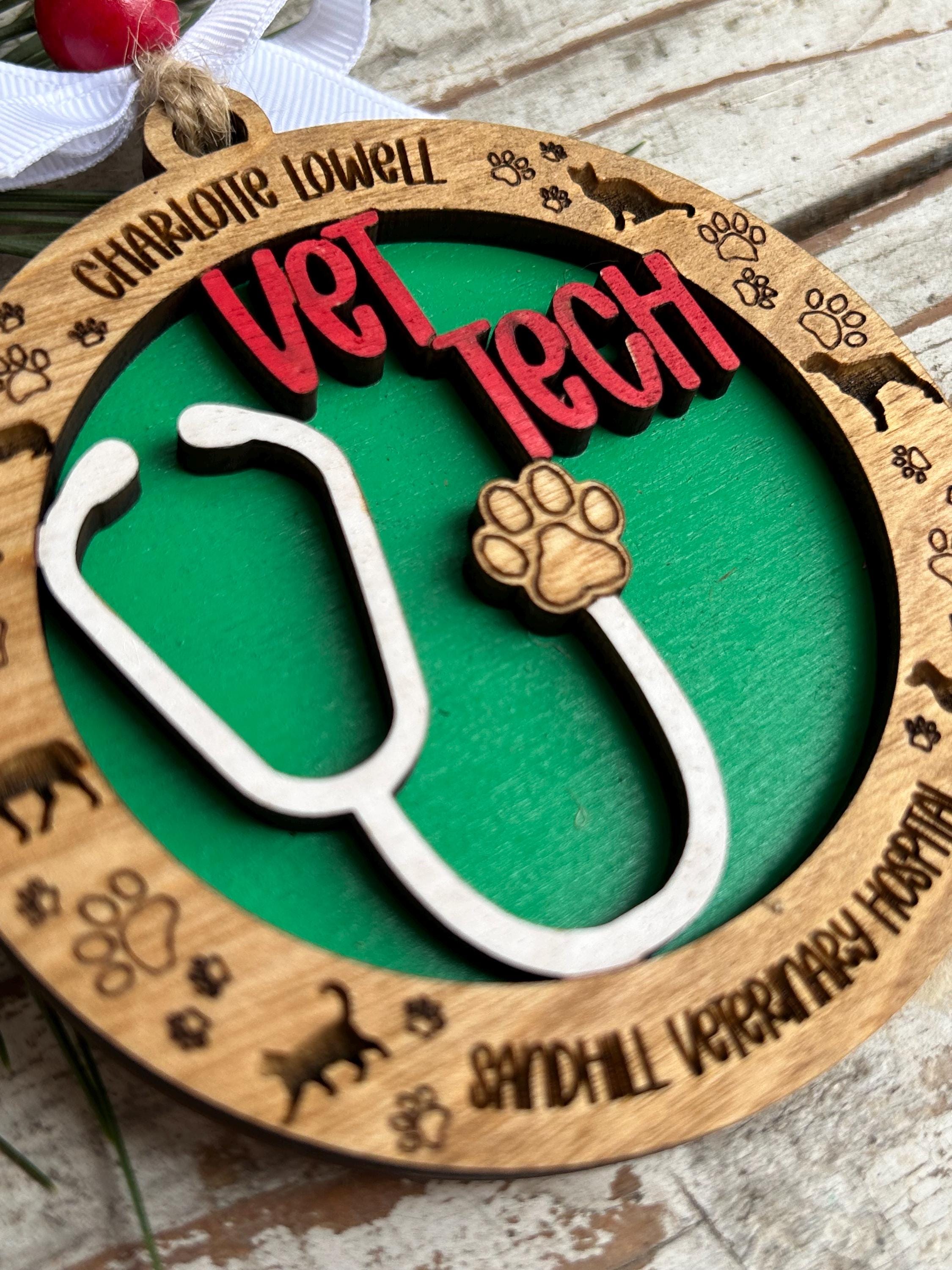 Personalized Vet Tech Christmas Tree Ornament | Veterinarian Technician ...