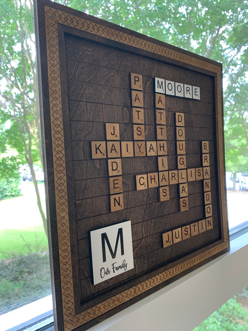 Custom Scrabble Tiles Family Tree | Grandparents Sign | Personalized ...