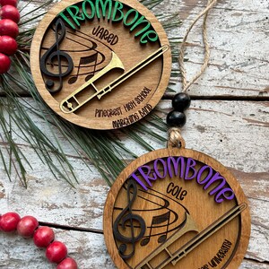 Personalized Trombone Marching Band Christmas Tree Ornament | Brass ...