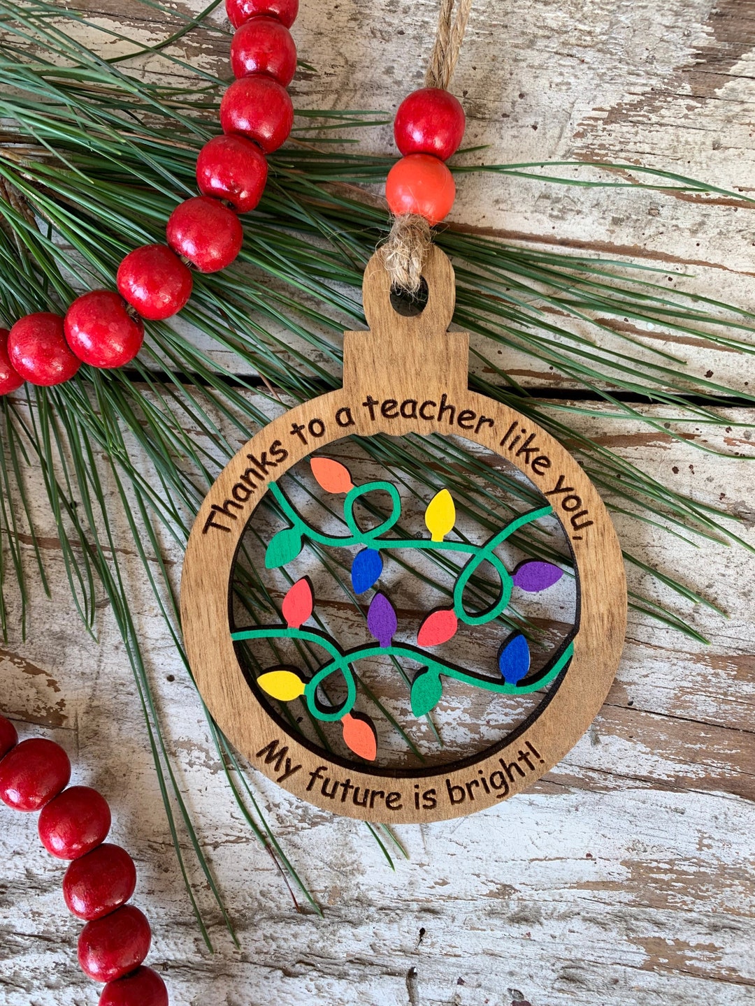 Teacher Christmas Tree Ornament | School Teacher Gift | Teacher Thank ...