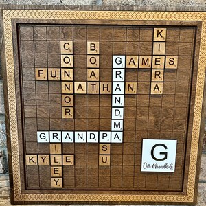 Custom Scrabble Tiles Family Tree | Grandparents Sign | Personalized ...