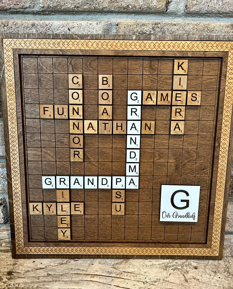 Custom Scrabble Tiles Family Tree | Grandparents Sign | Personalized ...