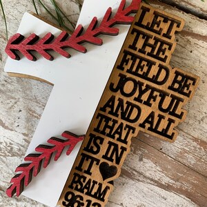 Religious Baseball Christmas Tree Ornament | Psalm 96:12 | Baseball ...