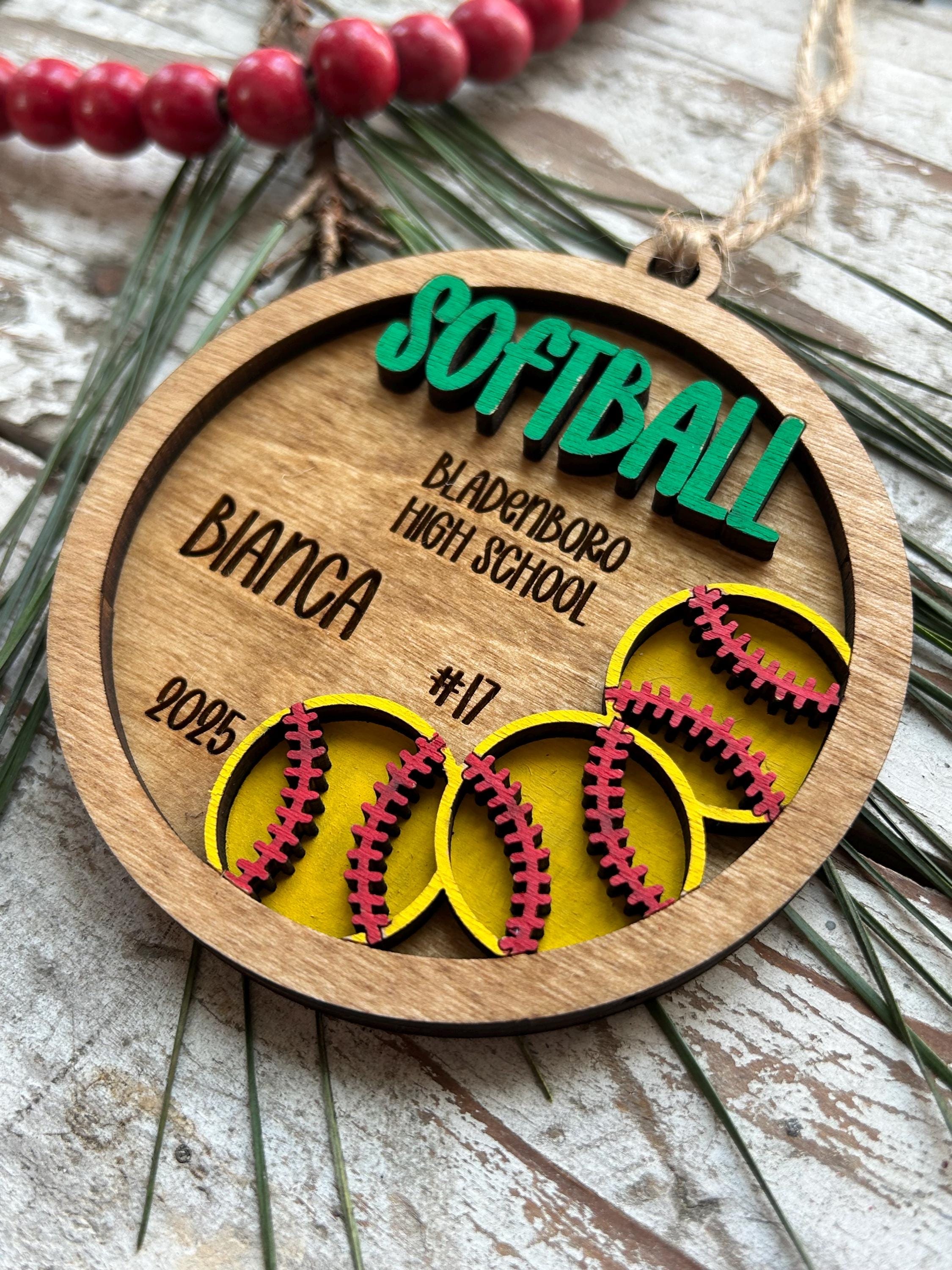 Personalized Softball Player Christmas Tree Ornament | Gift for High ...
