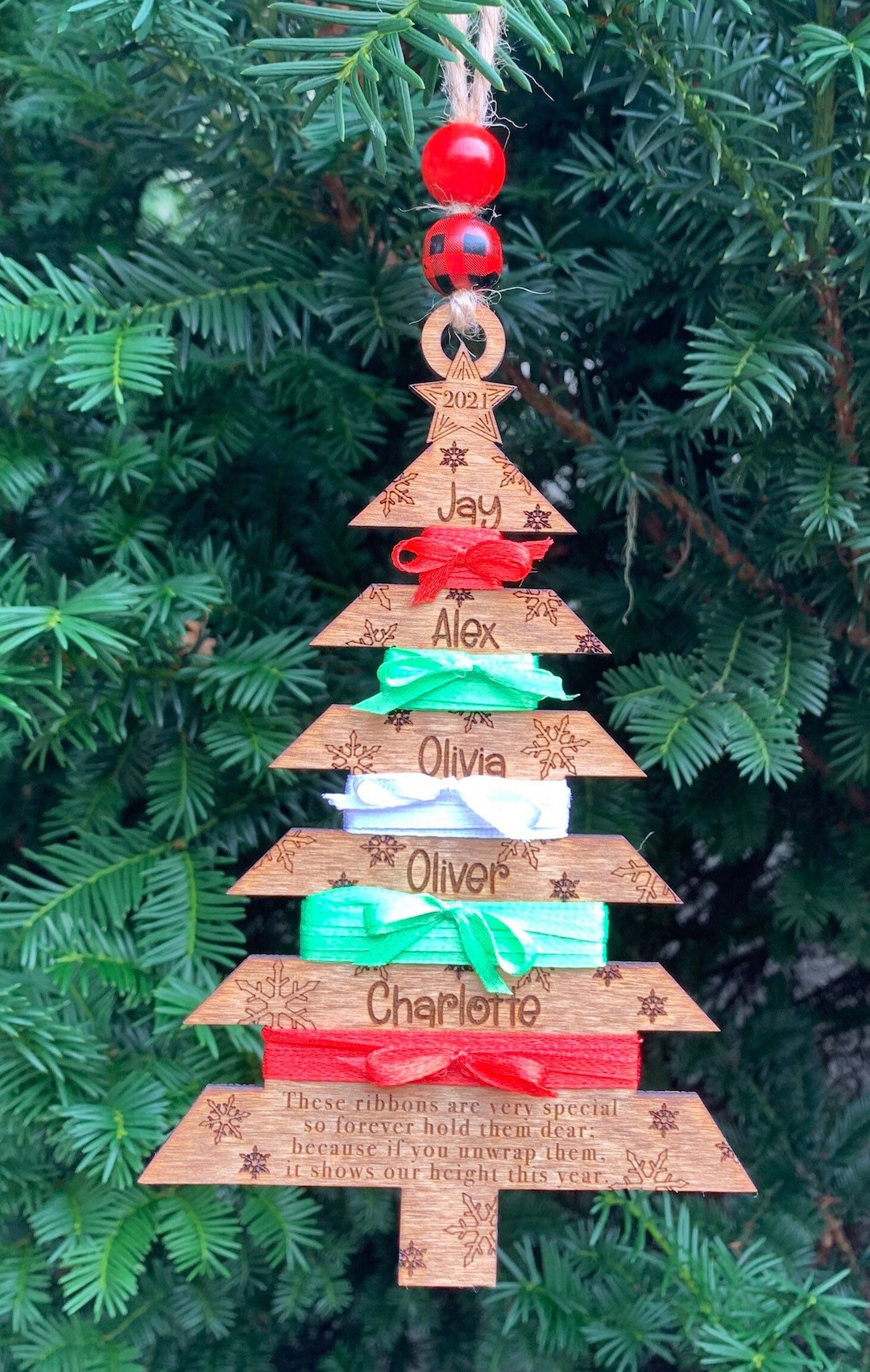 2024 Personalized Child/kids Height Christmas Tree Ornament Custom Kids ...