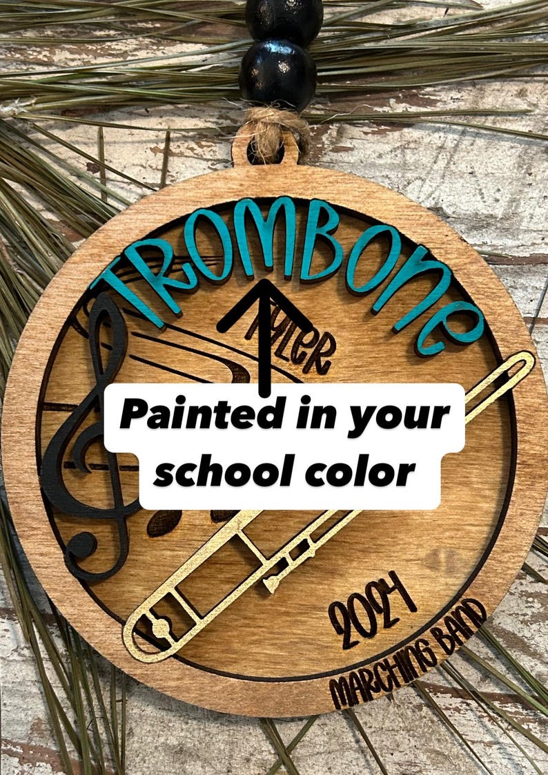 Personalized Trombone Marching Band Christmas Tree Ornament | Brass ...