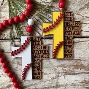 Religious Baseball Christmas Tree Ornament | Psalm 96:12 | Baseball ...