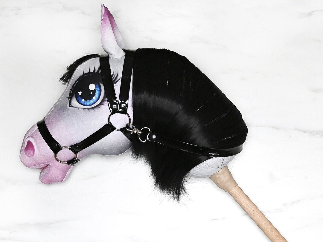 Hobby Horse a Horse on a Stick With Black Mane - Etsy