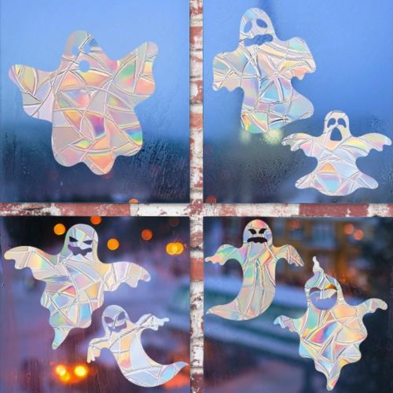 Halloween Ghost Window Decals for Birds Stikes,suncatcher Sticker for ...