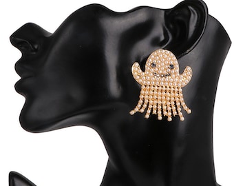 Rhinestone Ghost Earrings - Etsy