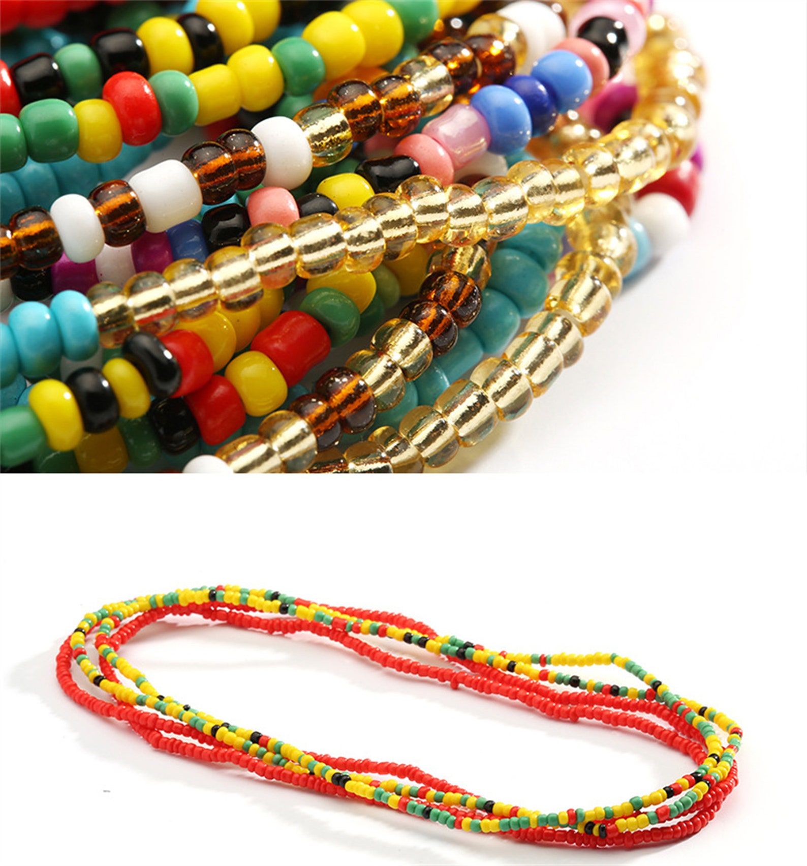 2 Piece Bohemia Double Bead Waist Chains Body Jewelry Women Etsy
