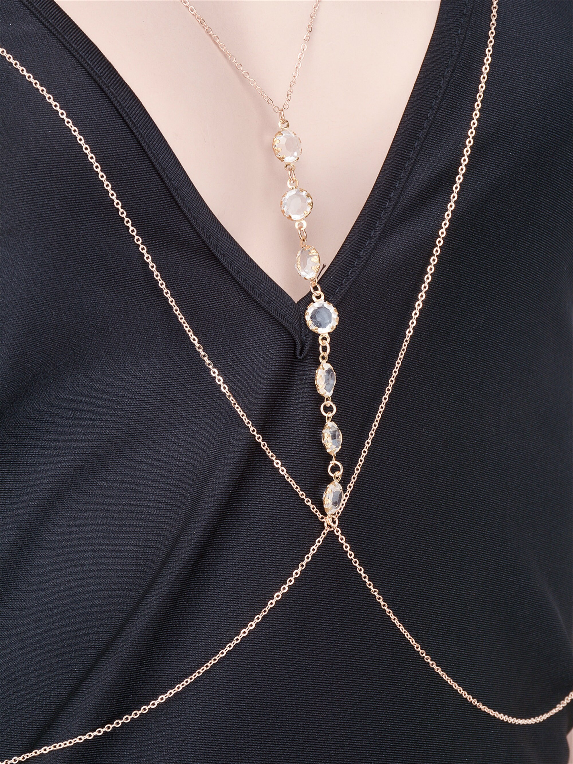 Double Layer Sexy Crystal Body Chain Bra Jewelry Wedding | Etsy