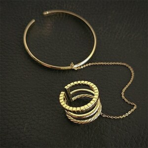 Multi Rings Chain With Bangle Finger Rings Hand Harness - Etsy