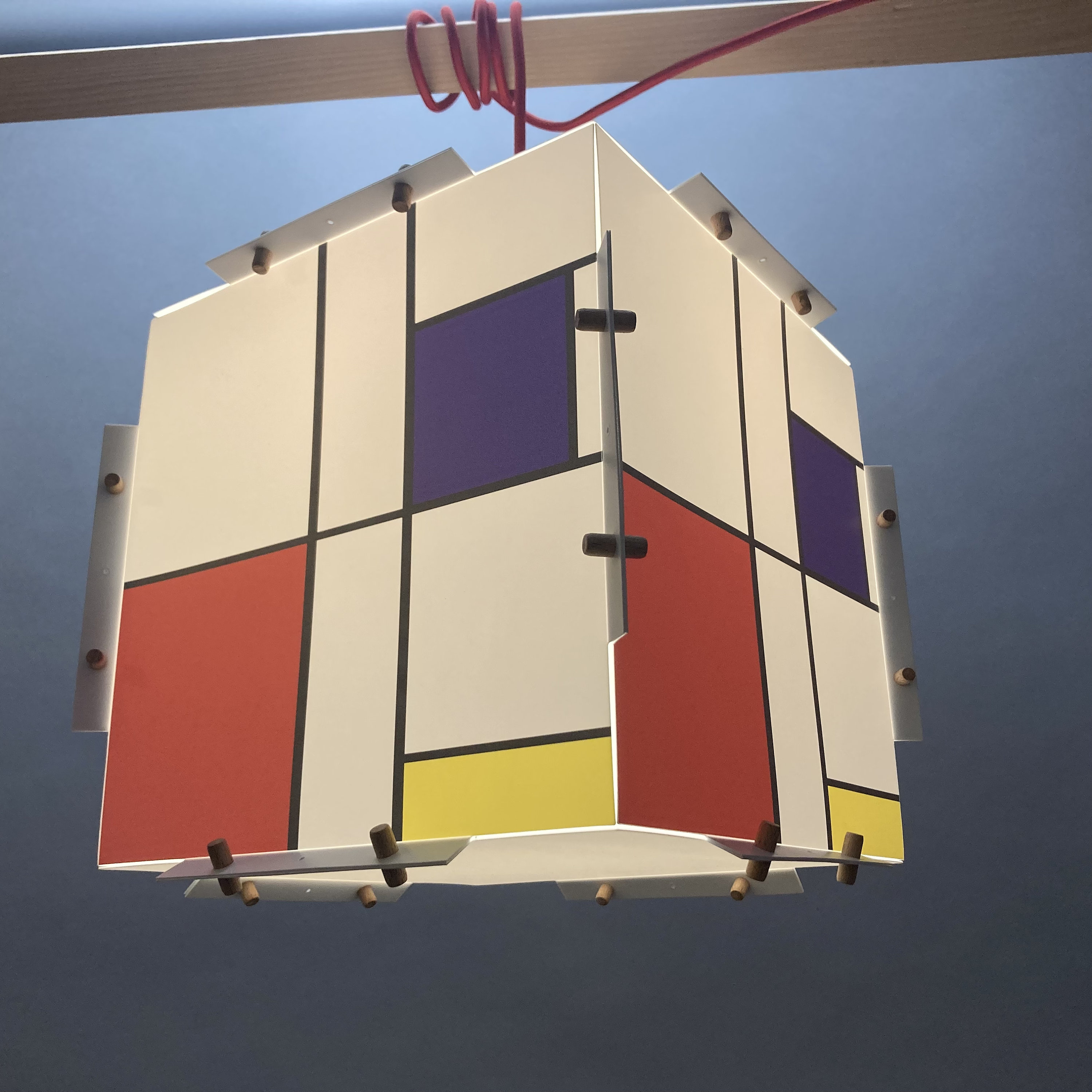 Piet Mondrian Inspired Pendant Light. Bauhaus Design Colorful Lampshade ...