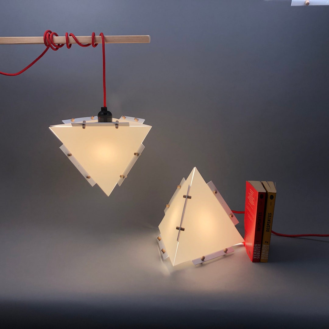 Set of 2 Multipurpose Origami Style Light Fixtures Easy to Assemble to ...