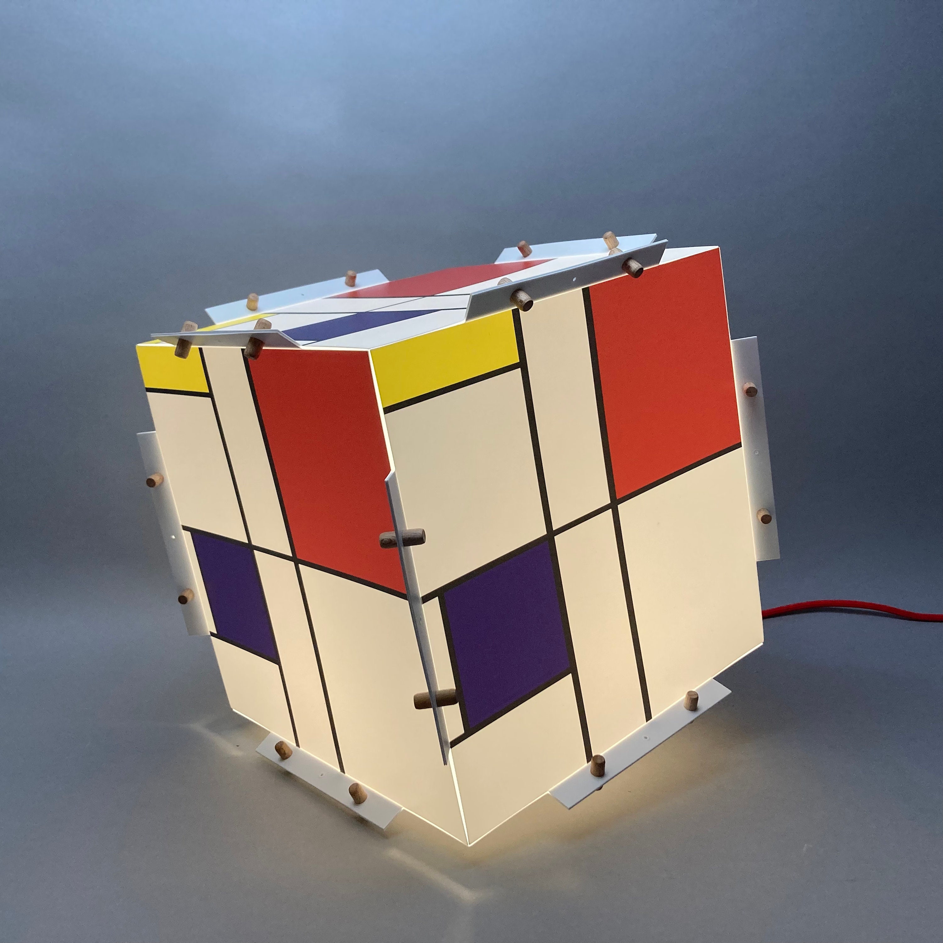 Piet Mondrian Inspired Table Lamp. Bauhaus Design Multi-purpose Table ...
