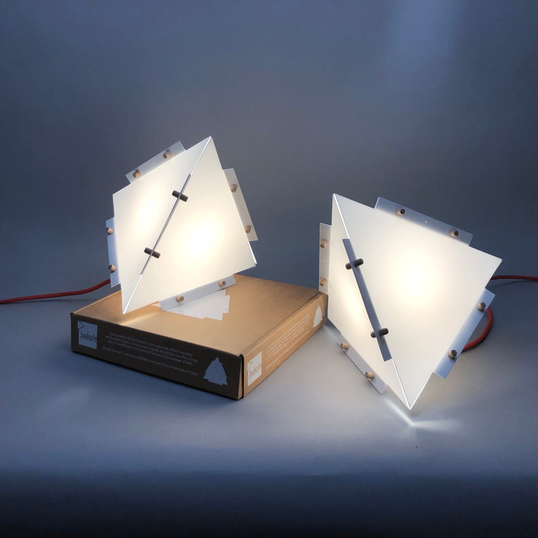 Set of 2 Multipurpose Origami Style Light Fixtures Easy to Assemble to ...