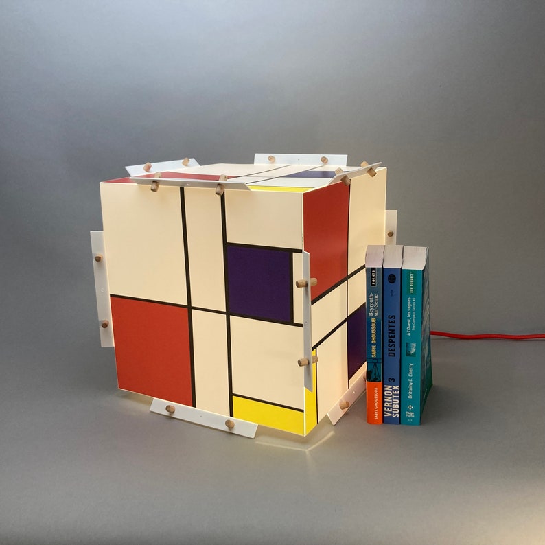 Piet Mondrian Inspired Table Lamp. Easy to Assemble Decorative Lamp to ...