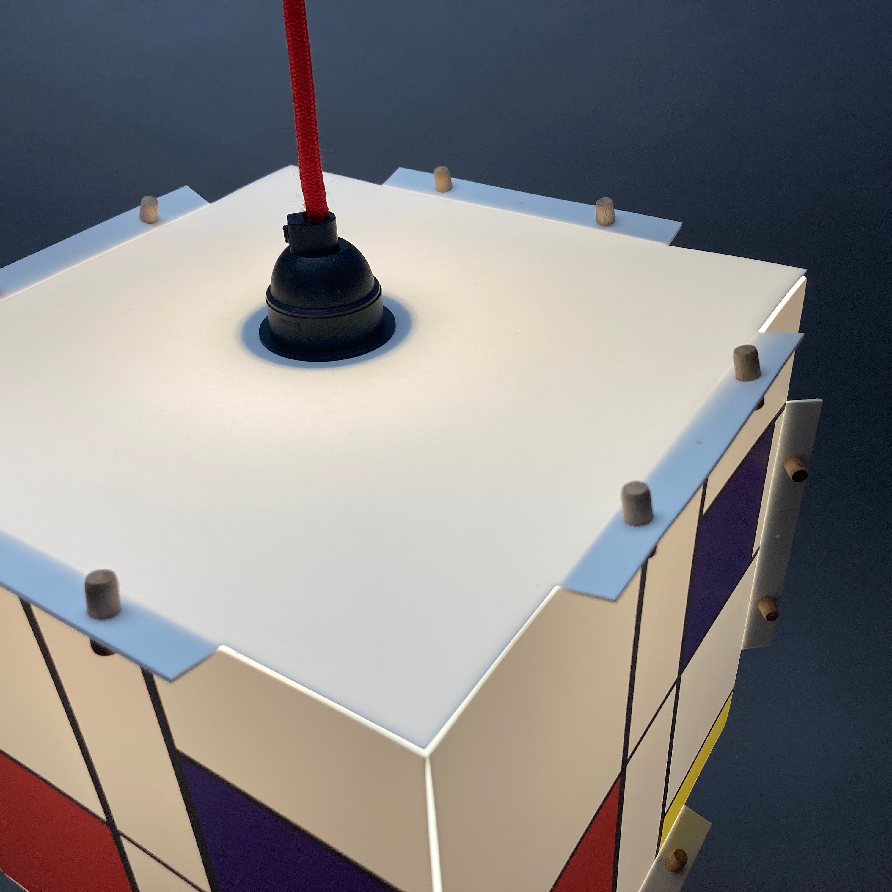 Piet Mondrian Inspired Pendant Light. Bauhaus Design Colorful Lampshade ...