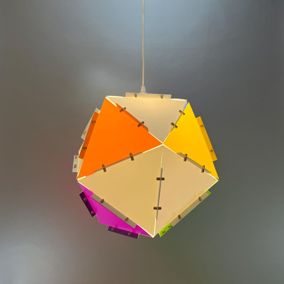 Colorful Origami Style Pendant Light Easy to Assemble. Multicolored ...