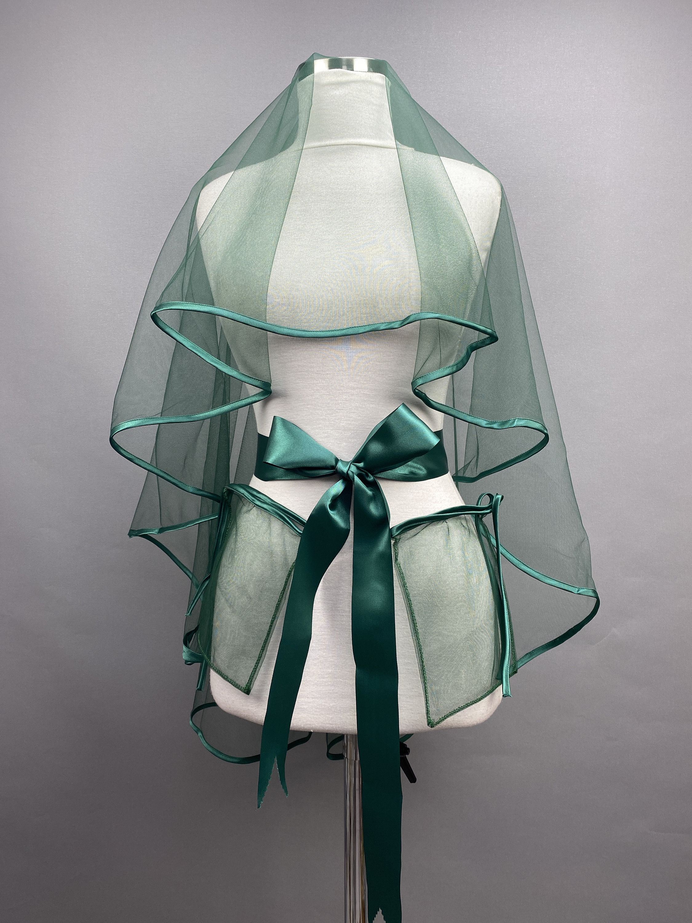 Green Bridal Veil, Face Cover Wedding Veil, Tulle Bridal Veil, Bridal ...