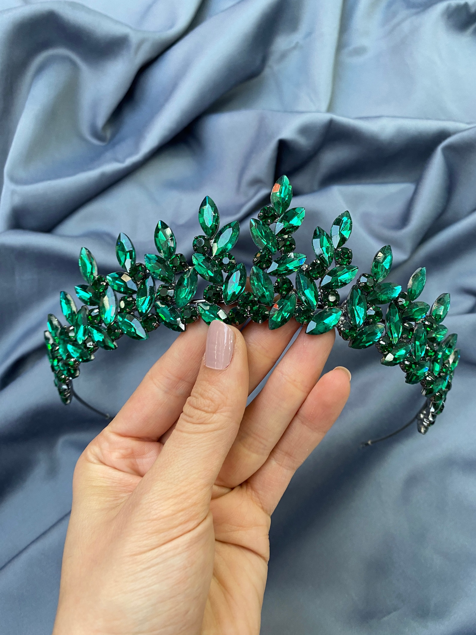 Green Wedding Tiara Wedding Crown Queen's Crown - Etsy