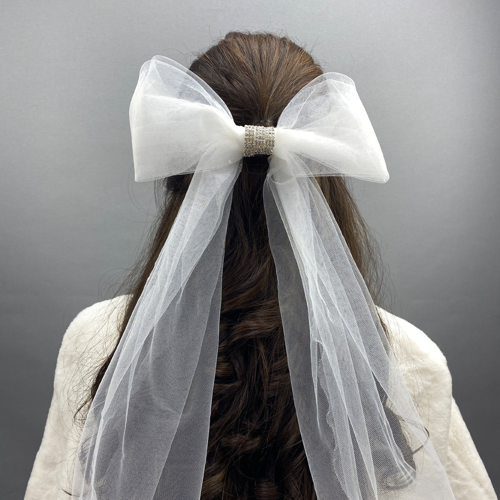 Crystal Stone Wedding Veil Wedding Veils With Bow Detail - Etsy
