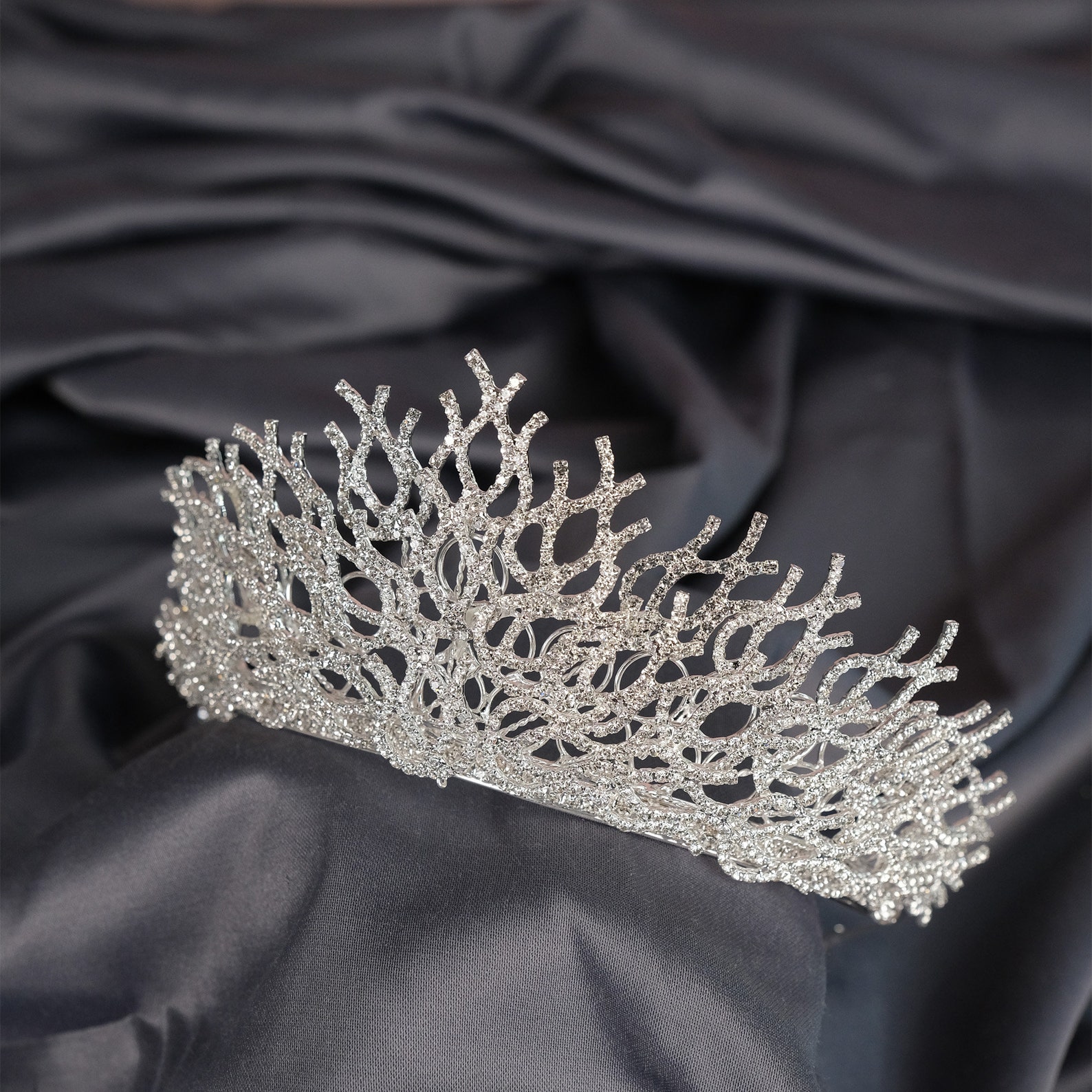 Bridal Tiara Silver Tiara Queen Crown Bridal Tiara - Etsy