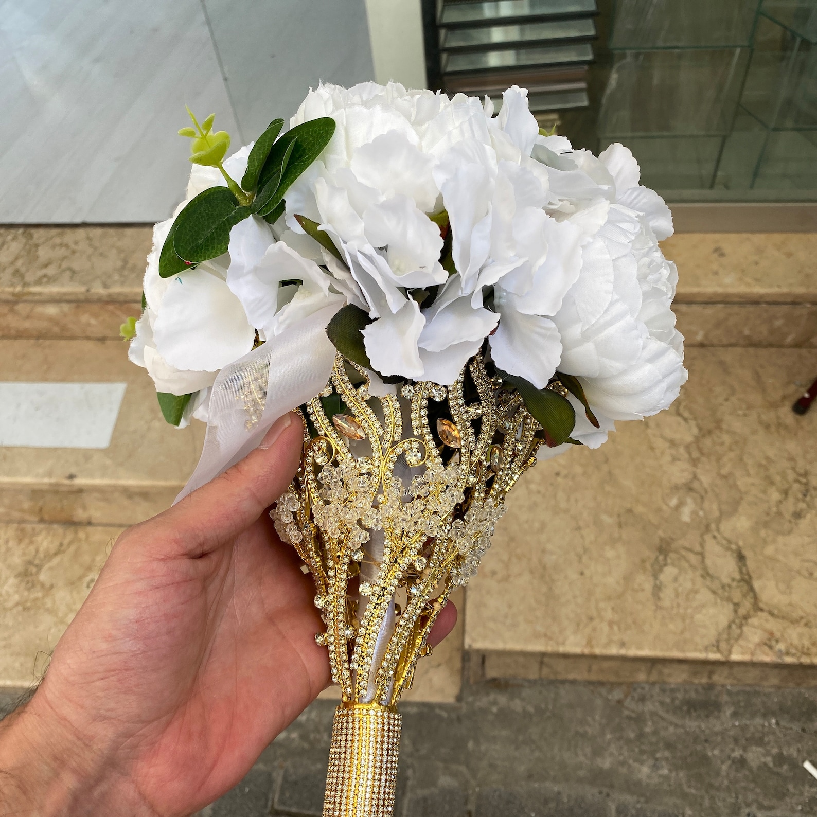 Rhinestone Bridal Bouquet Holder, Crystal Bridal Bouquet, Crystal ...