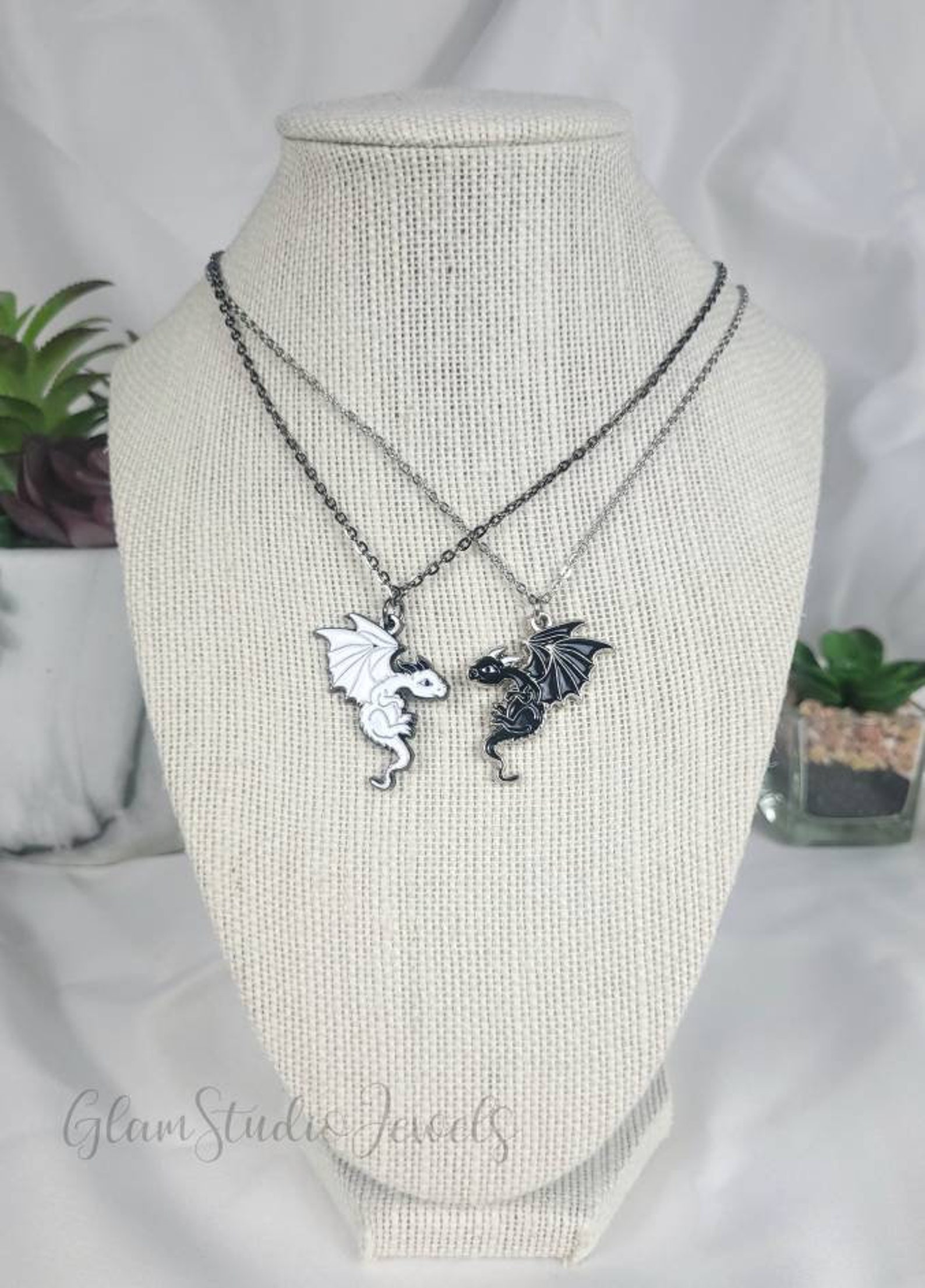 Matching Dragon Necklaces Friendship Necklace Set Couples - Etsy
