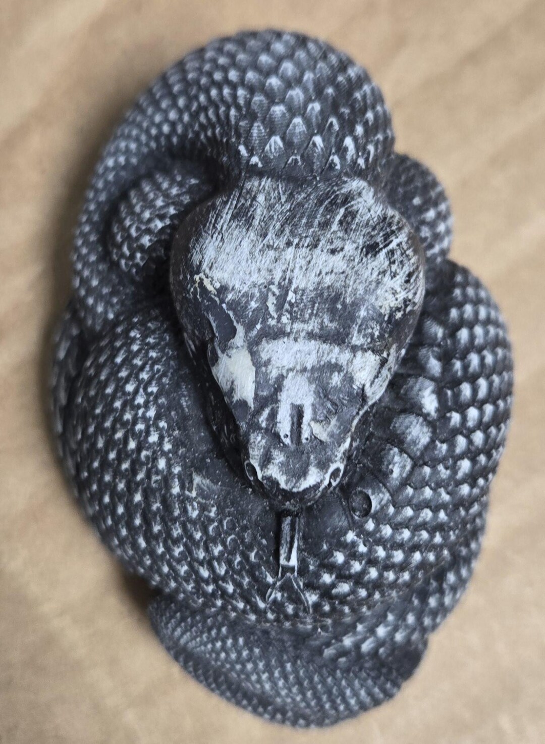 Rattlesnake Taxidermy Blank Cast Antiqued Snake Reptile Small Outdoors ...