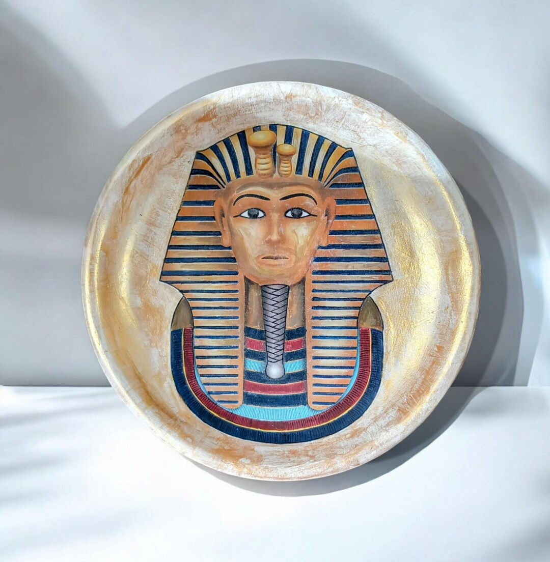 Handcrafted Tutankhamun Wall Plate - Ancient Egyptian Pharaoh Art ...