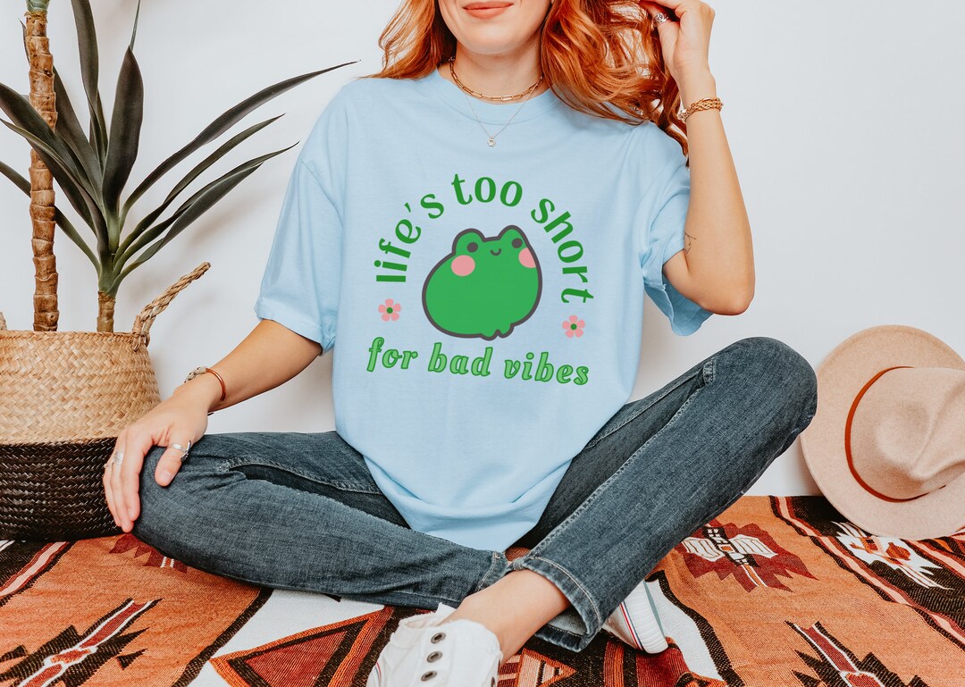 Positivity Frog Shirt Cute Frog Merch Kawaii Frog Man I Love Frogs Frog ...