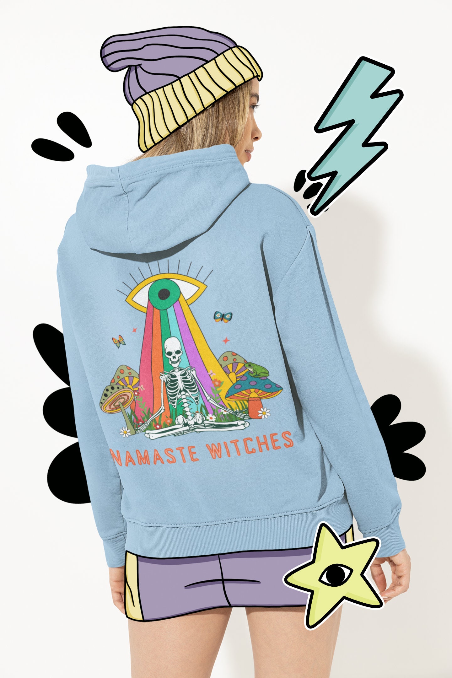 Skeleton Hoodie Aesthetic Hoodie Halloween Hoodie Retro Halloween Witch ...