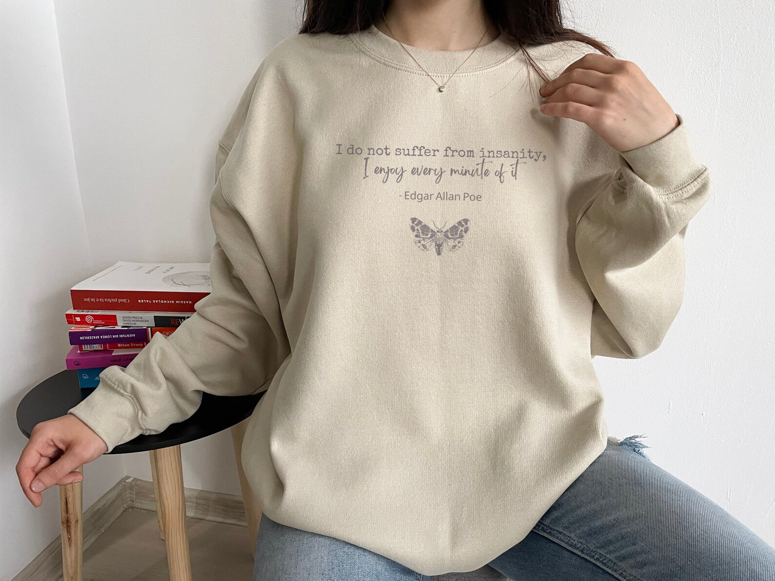 Edgar Allan Poe Bookish Sweatshirt Dark Academia Preppy Sweatshirt Book Sweatshirt Poet Shirt ...