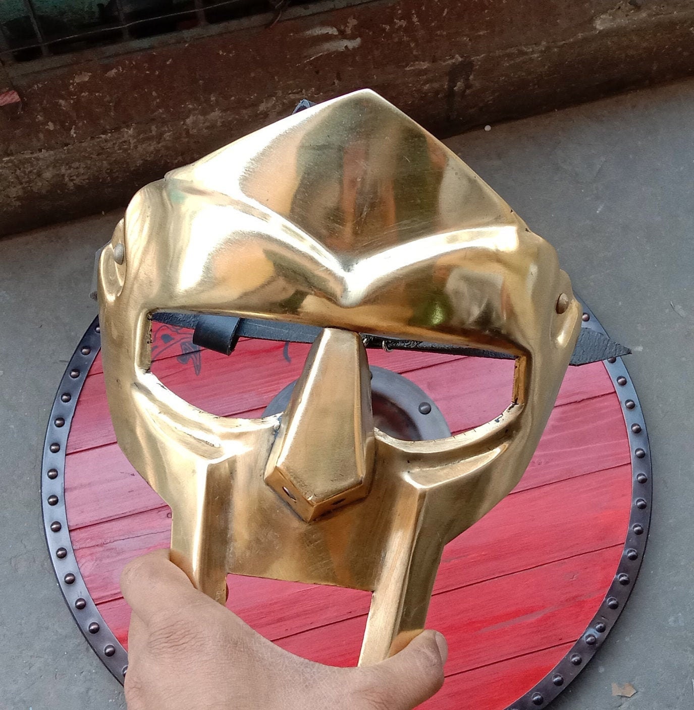 Neue MF Doom Gladiator Gold Finish Handgeschmiedete Maske | Etsy