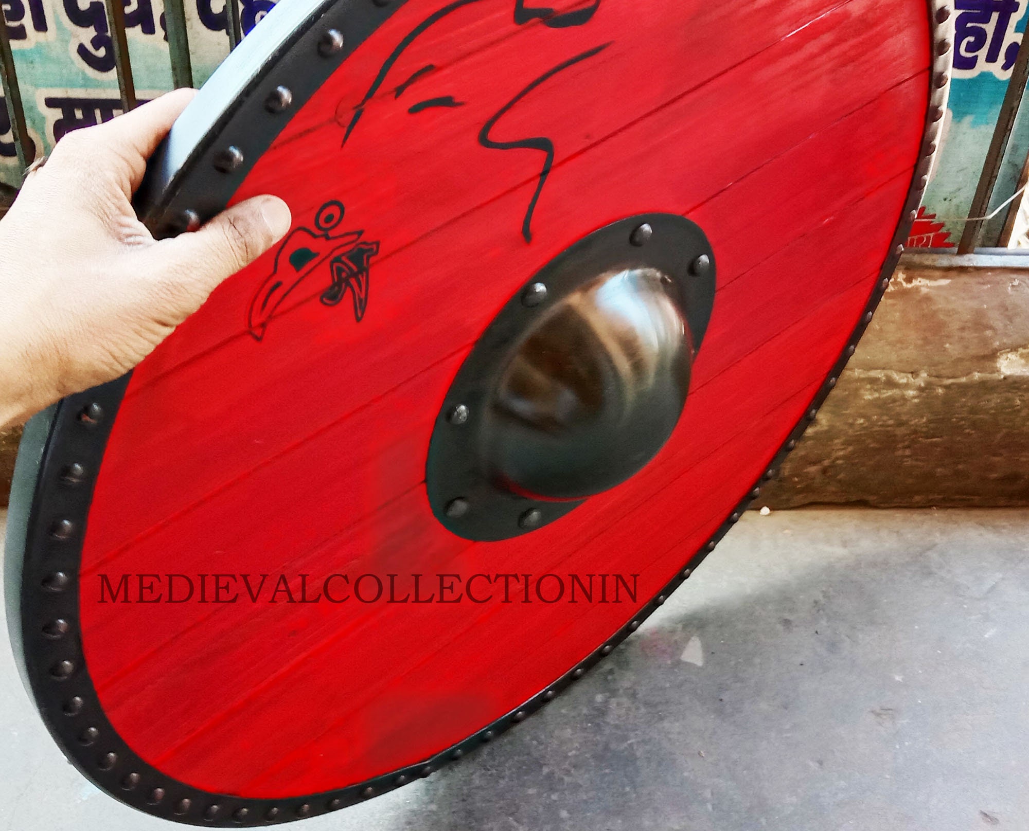New Ragnar Lothbrok Battleworn Viking Shield Authentic Larp Etsy
