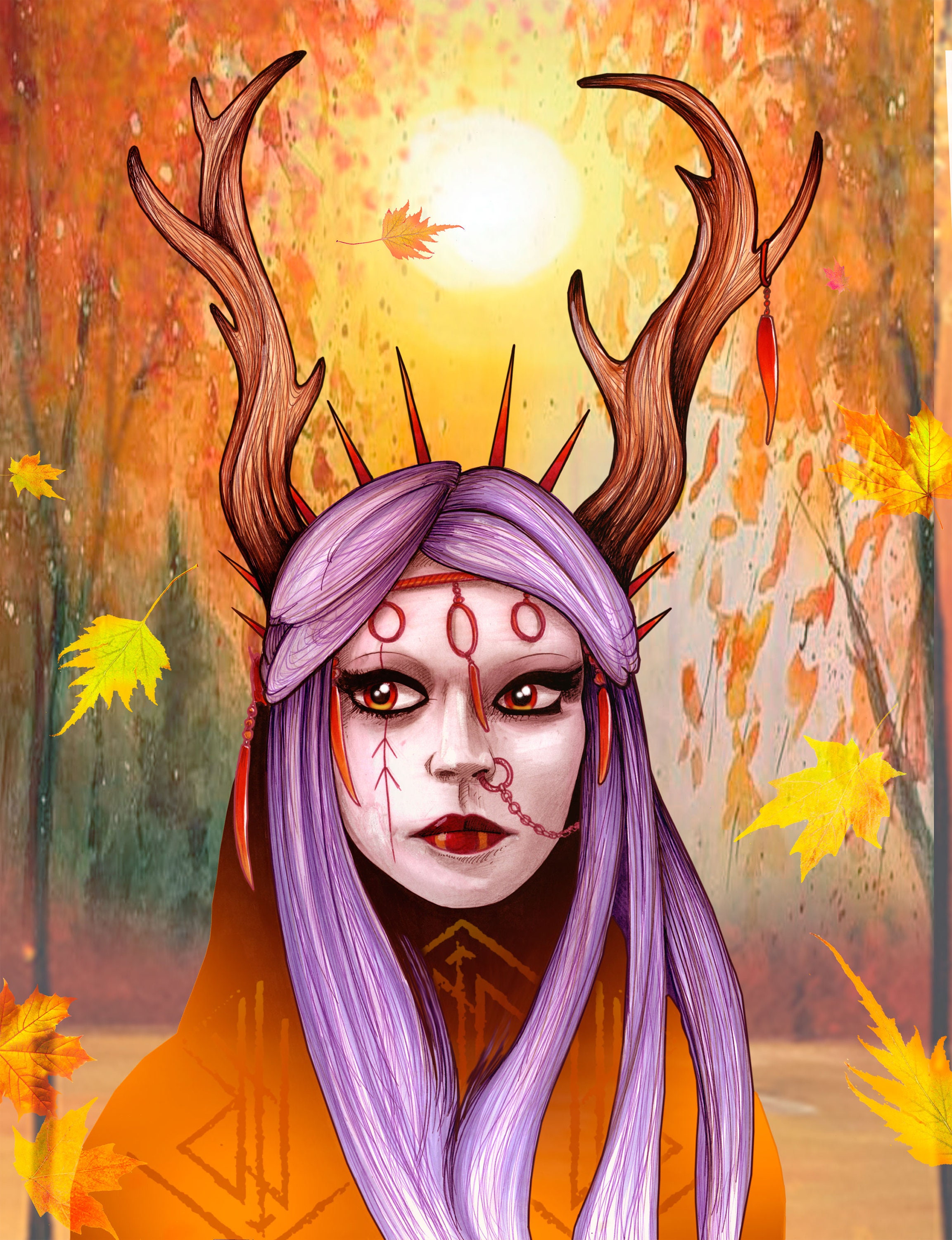 Autumn Witch A4 Matte Colour Print - Etsy