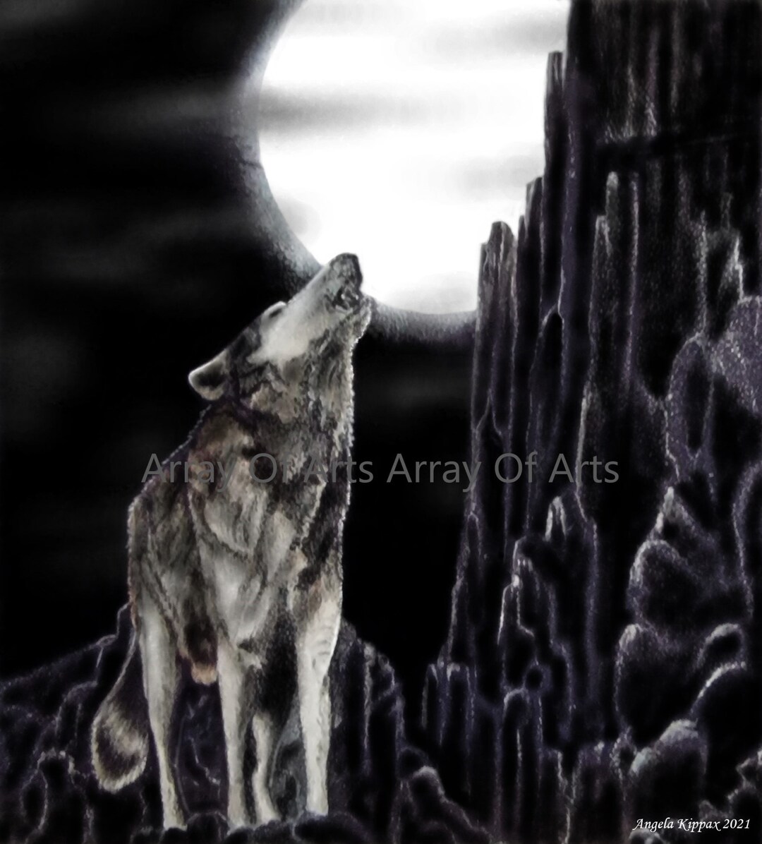 Hand Made Wolf Howling Digital Download - Etsy