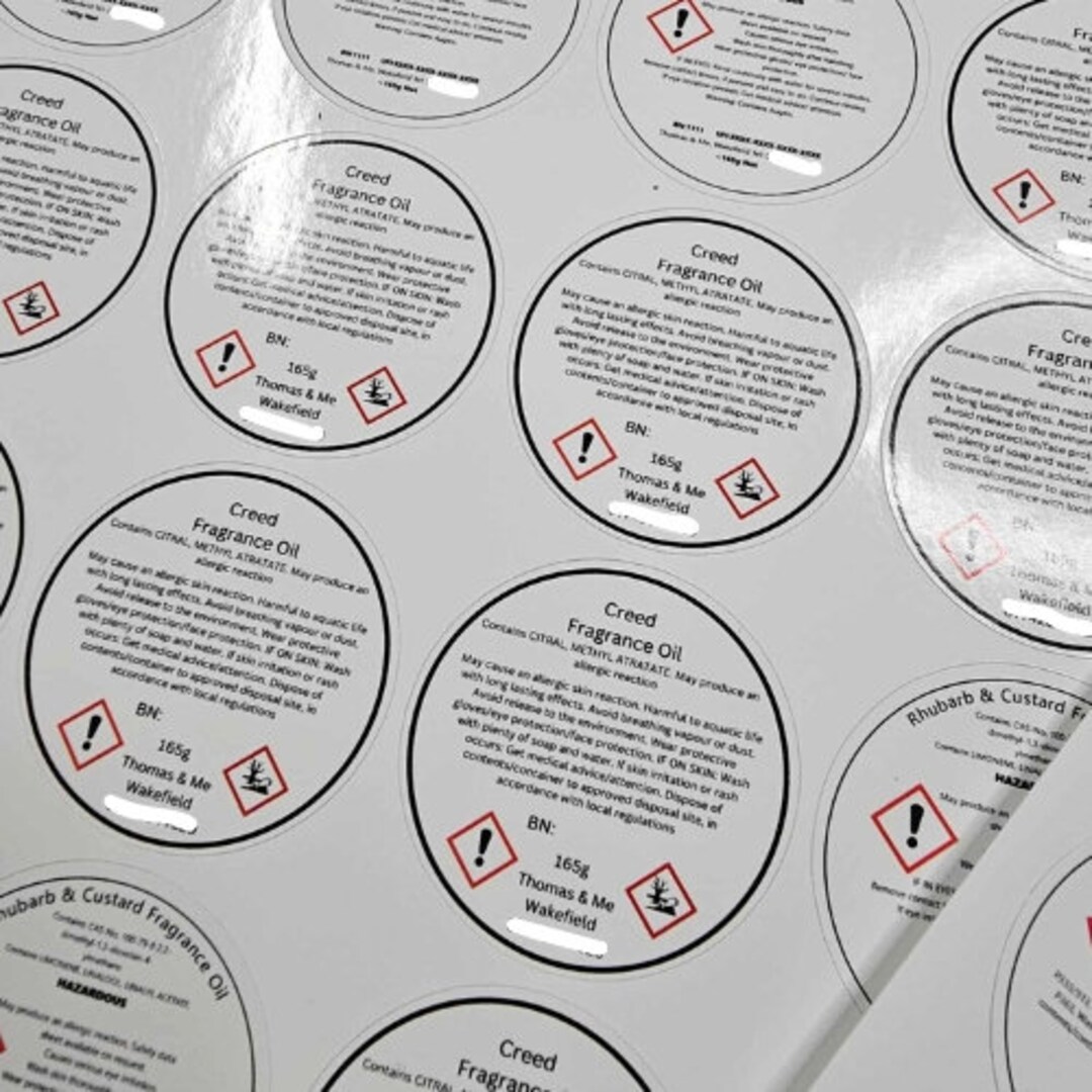 CLP Labels, Candle Stickers, Diffuser Labels, Ingredient Labels, Custom ...