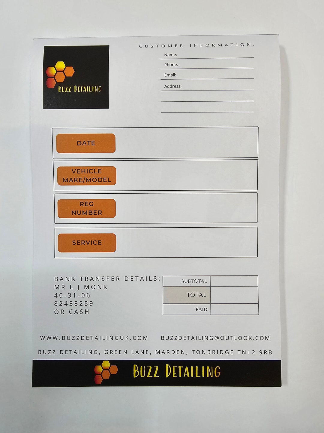 Business Order Form Notepad, Small Business Stationery, Cute Notepad ...