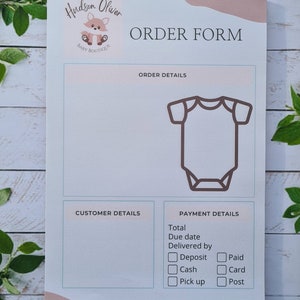 Business Order Form Notepad, Small Business Stationery, Cute Notepad ...