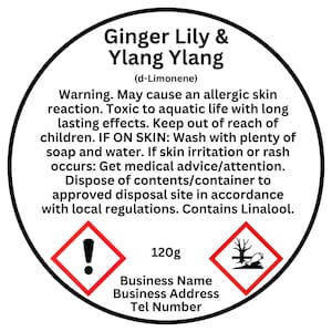 CLP Labels, Candle Stickers, Diffuser Labels, Ingredient Labels, Custom ...