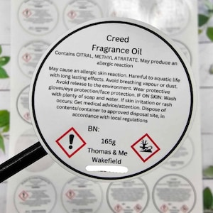 CLP Labels, Candle Stickers, Diffuser Labels, Ingredient Labels, Custom ...