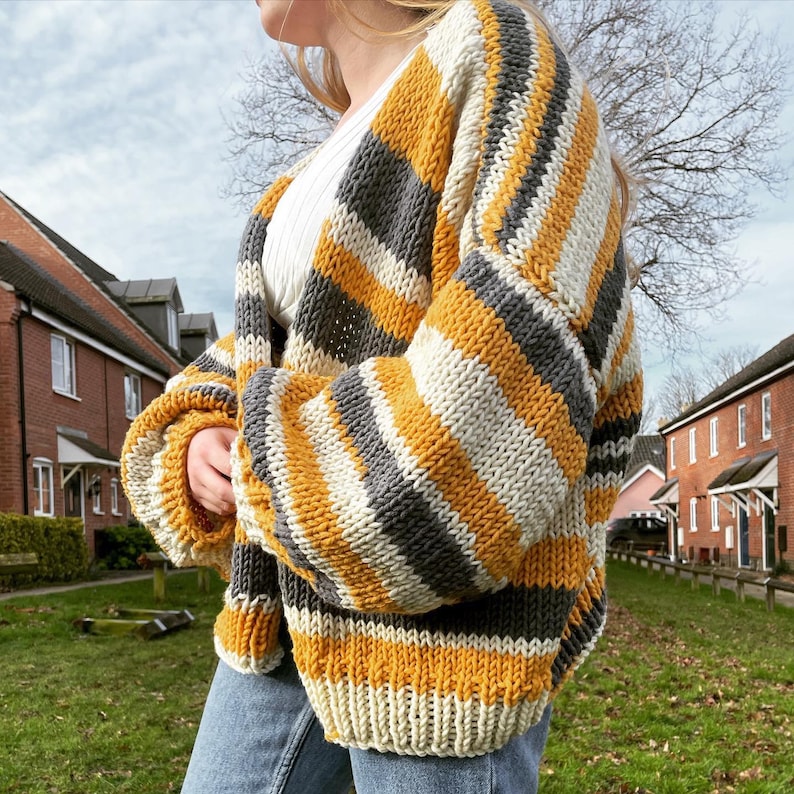 Oversized Chunky Cardigan Knitting Pattern - Etsy